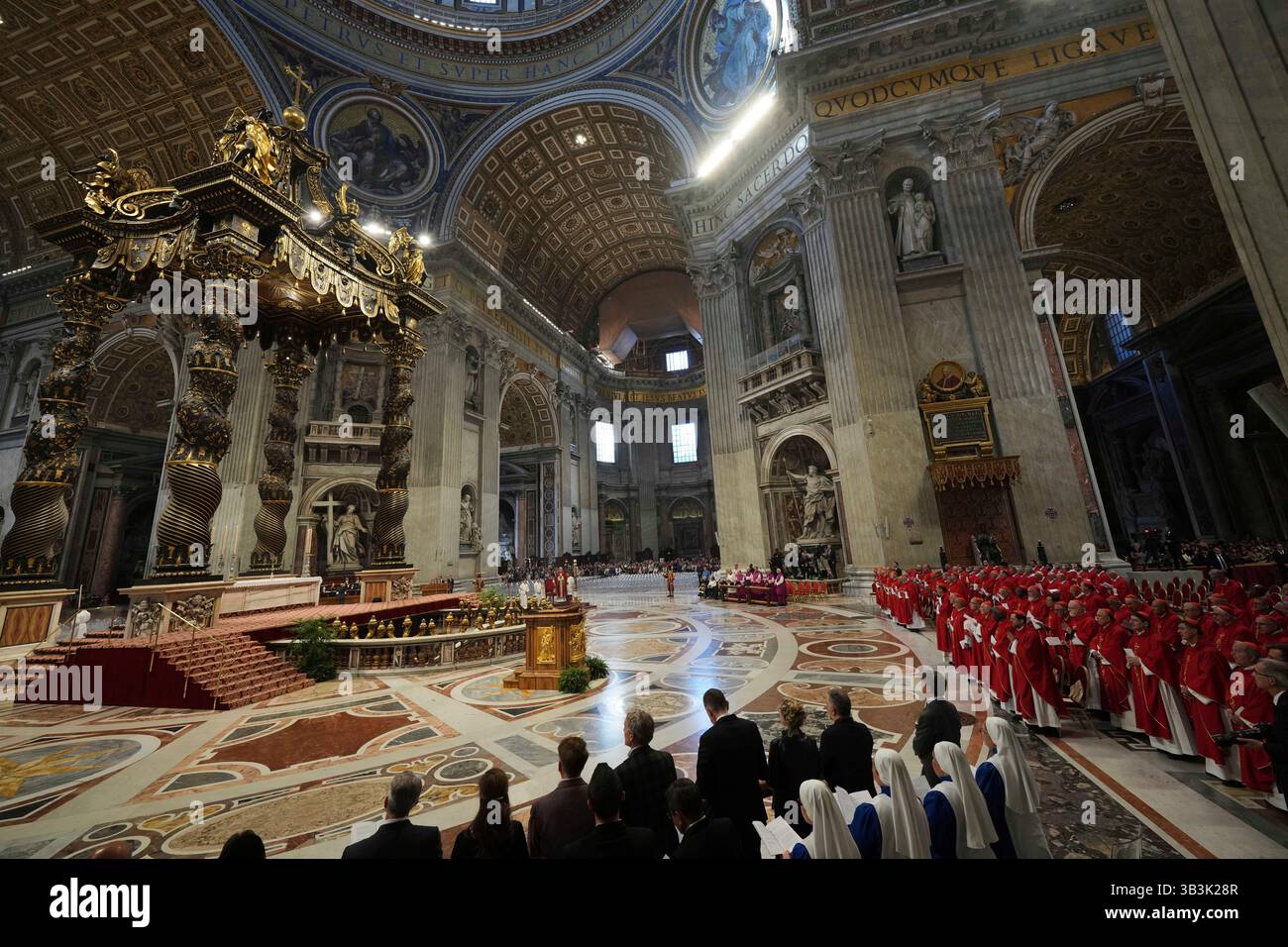 Cardinal Mauro Gambetti celebrates a mass on the fourth of nine days of ...