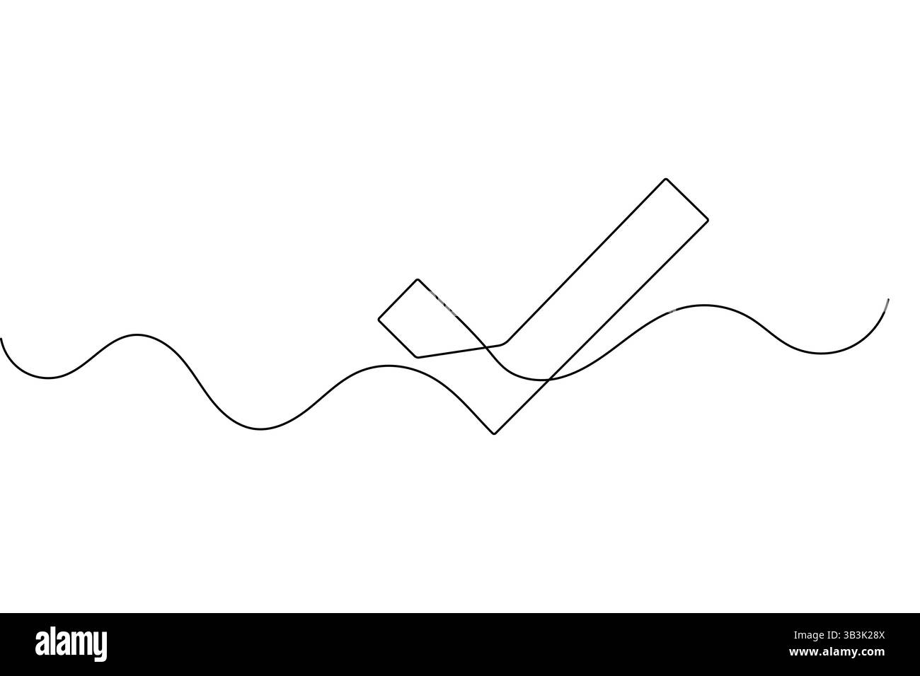 Check mark one line Drawing minimalist outline vector illustration ...