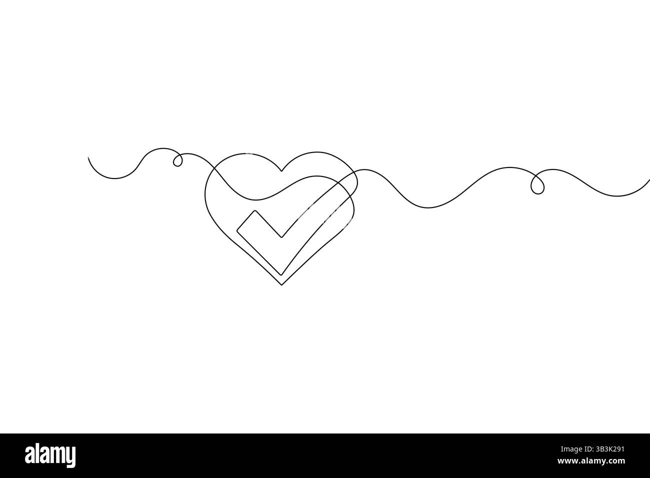 Continuous line drawing check Cut Out Stock Images & Pictures - Alamy