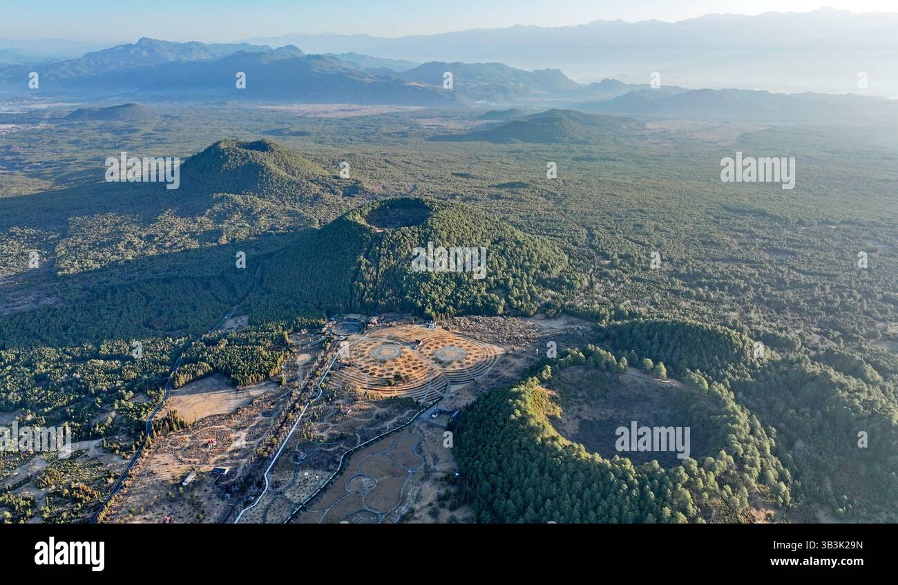 Tengchong. 4th Feb, 2023. An aerial drone photo taken on Feb. 4, 2023 ...