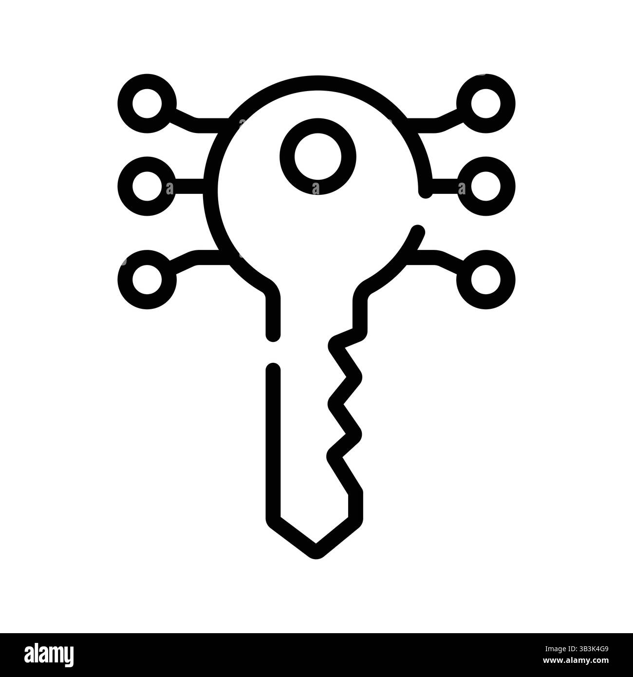 Digital key. Electronic key made with binary code. Cyber security and access security Stock ...