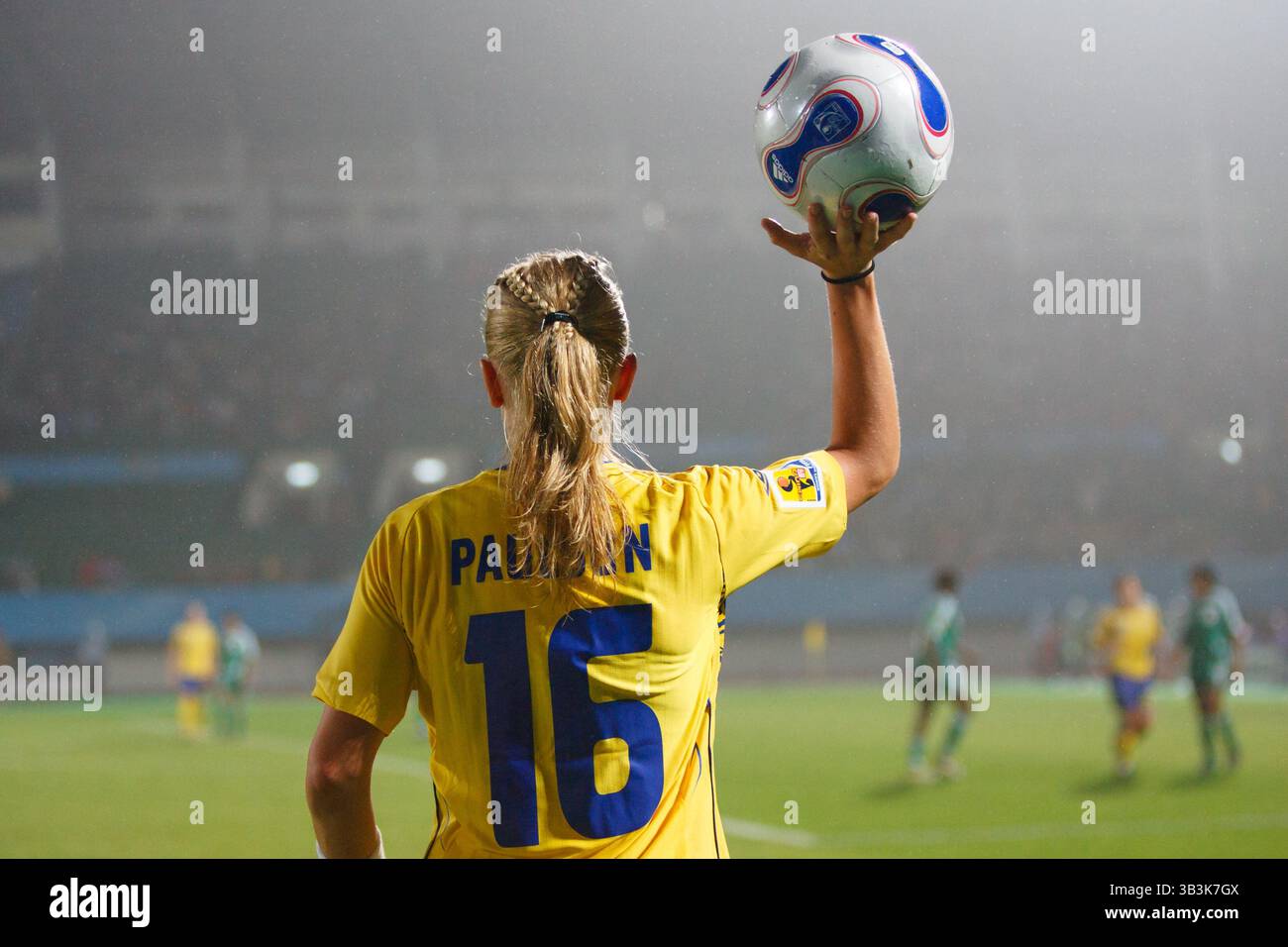 Anna Paulson of Sweden readies a throw-in during a FIFA Women's World ...