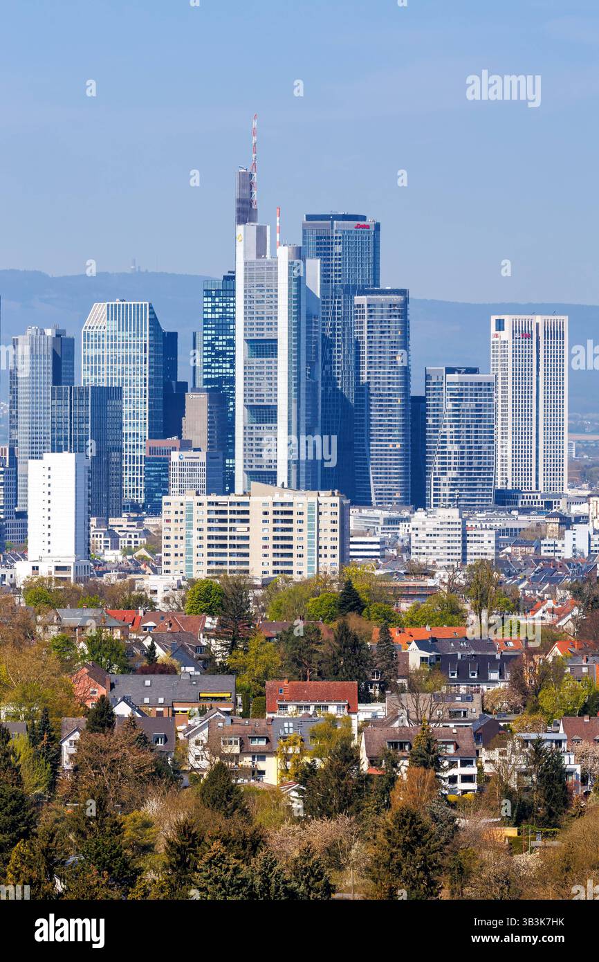 Frankfurt Skyline Hochhäuser mit Banken von oben in Frankfurt ...