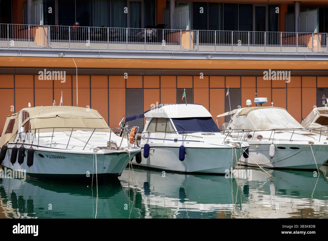 Genoa, Italy - April 28, 2025: Yachts at anchor in Genoa harbor Stock ...