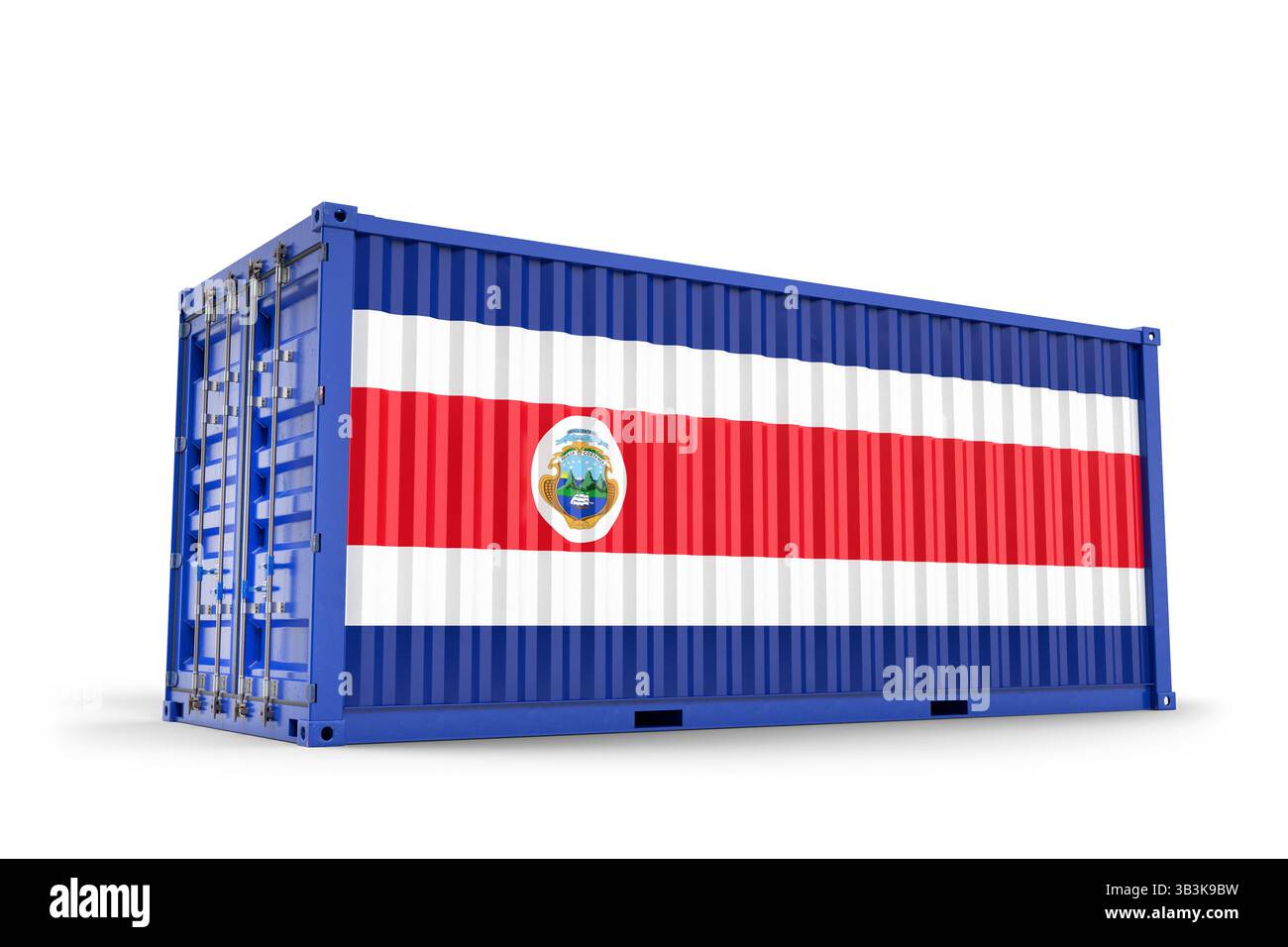 Shipping container displaying Costa Rica's national colors, symbolizing ...