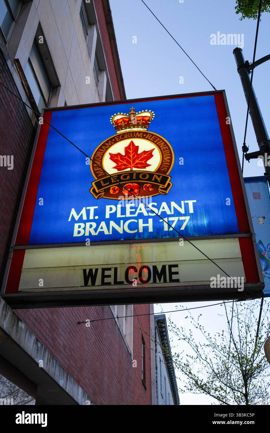 The Royal Canadian Legion branch along Main Street in Mount Pleasant ...