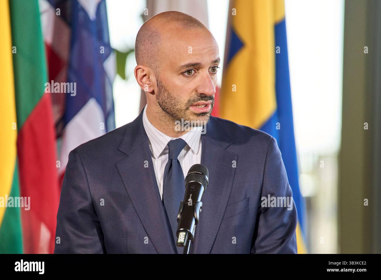 France's Foreign Minister Jean-Noël Barrot attends a press conference ...