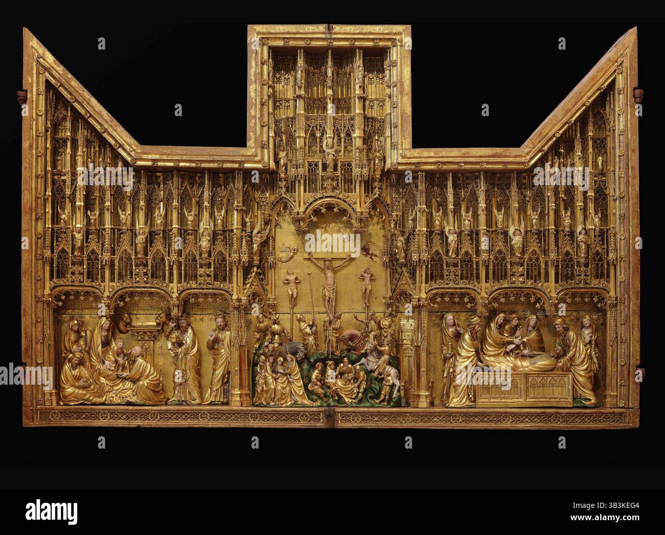 February 5, 2016 - Dijon, France - Central section of the Crucifixion Altarpiece, 1390-99, in ...