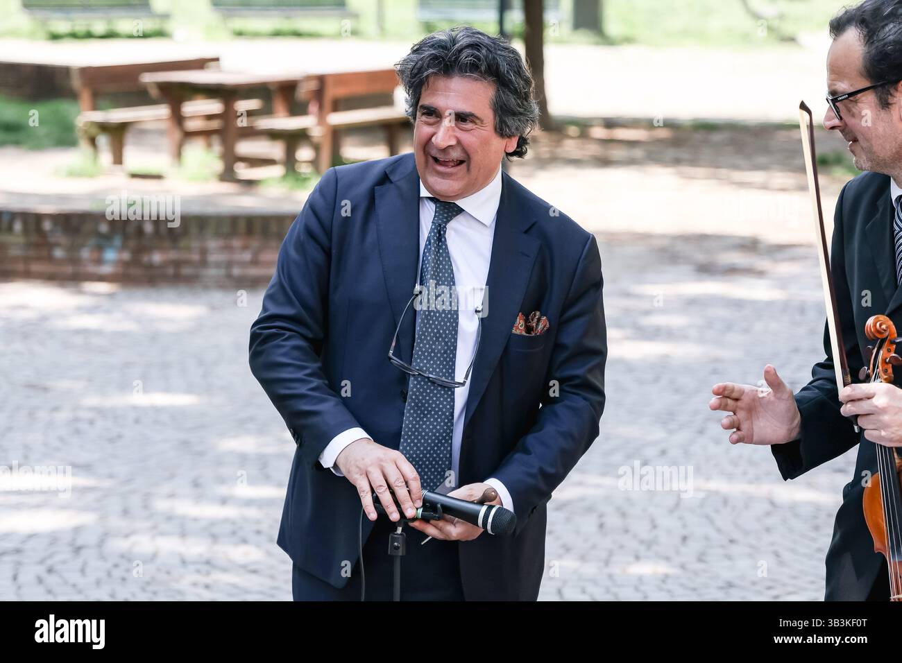 Milan, Italy. 29th Apr, 2025. Milan, The institutional ceremony for the ...