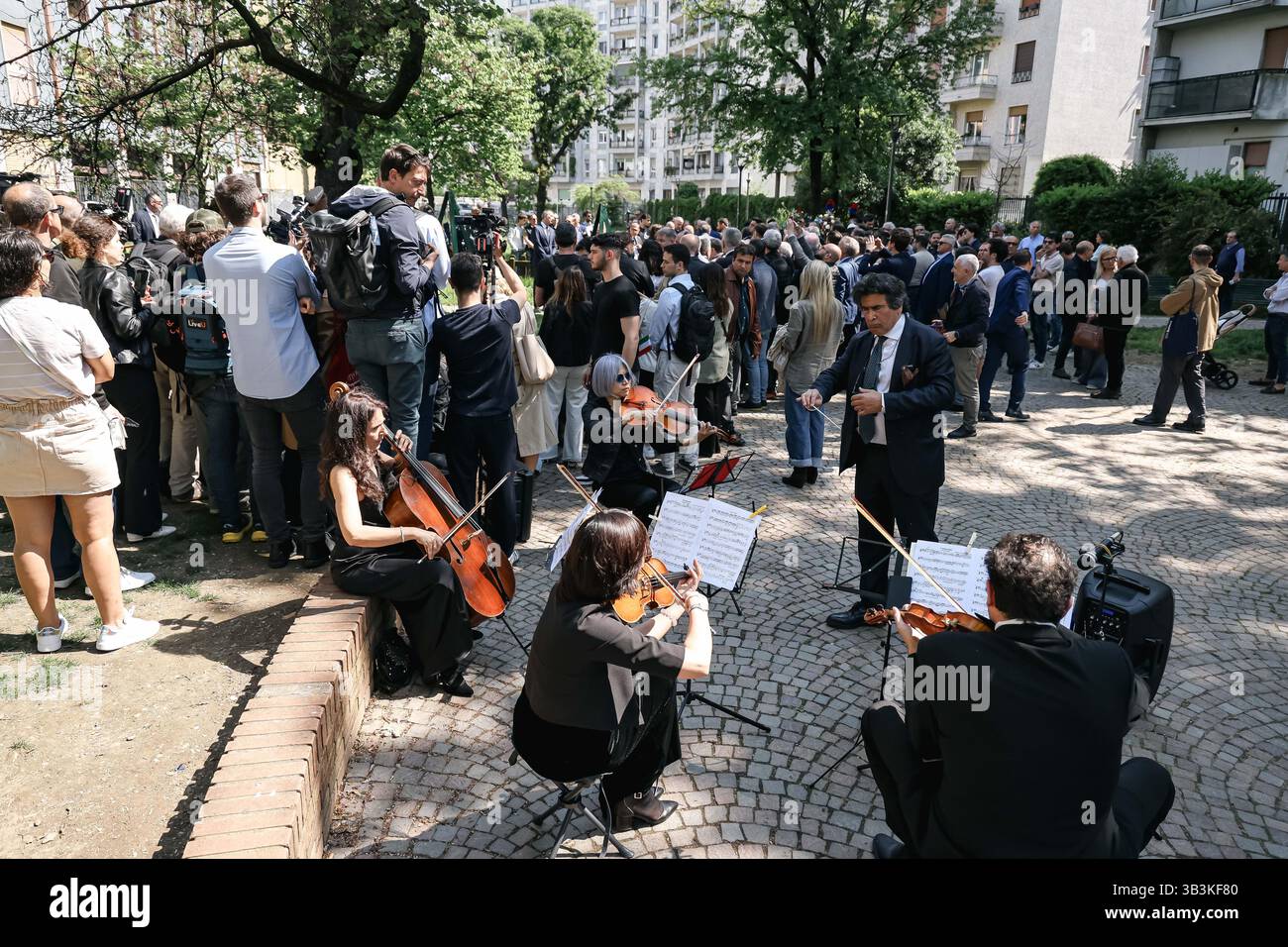 Milan, Italy. 29th Apr, 2025. Milan, The institutional ceremony for the ...