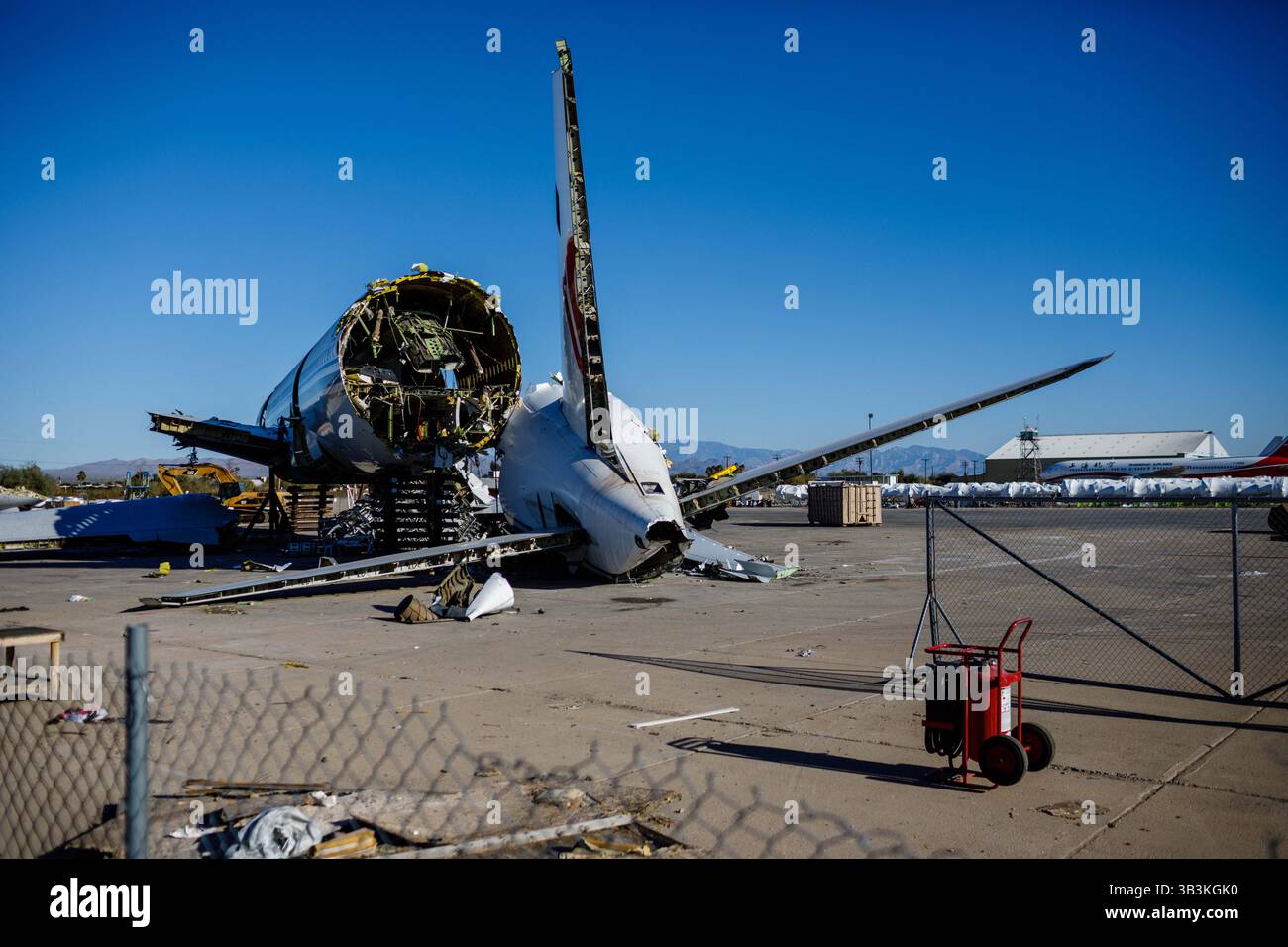 January 4, 2018 - Marana, Arizona, U.S. - A jet plane mid-scrapping at ...