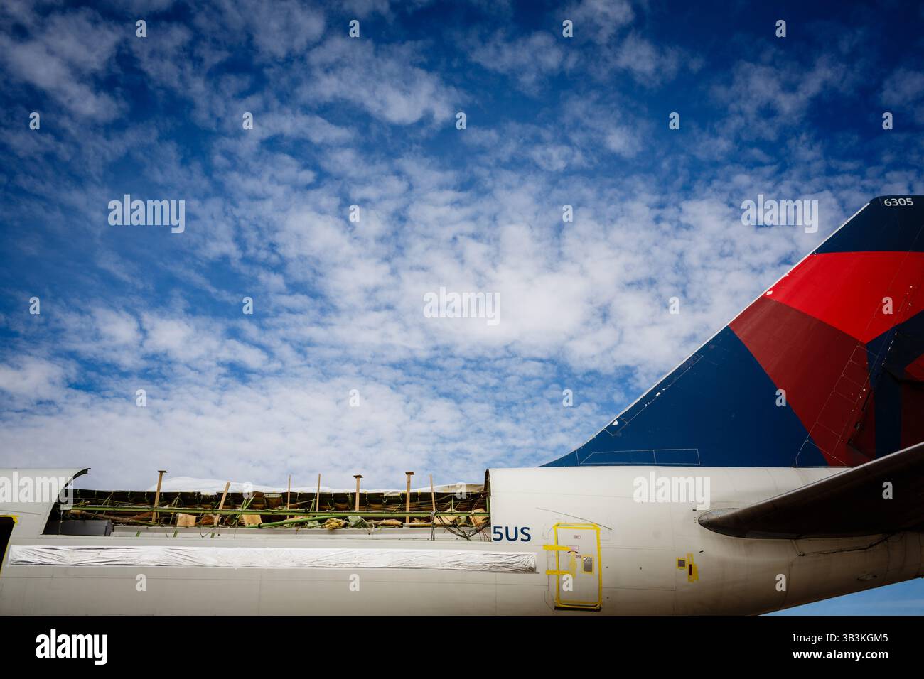 Jan 3, 2018 - Marana, Arizona, U.S. - A portion of a Delta plane's ...
