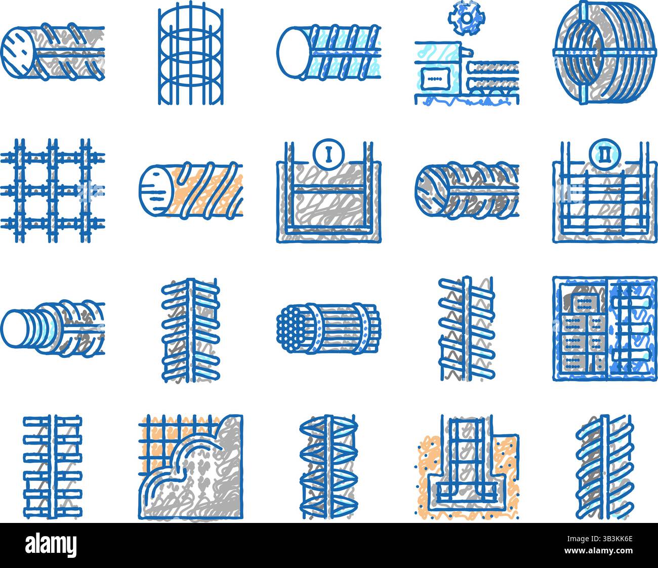 Steel rebar mesh foundation Cut Out Stock Images & Pictures - Alamy