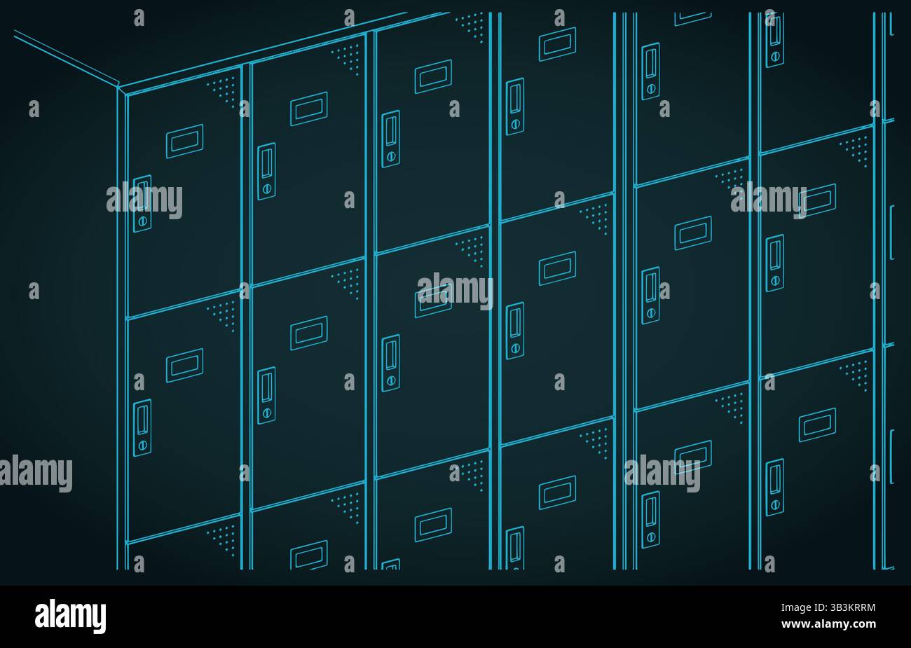 Storage lockers close up stylized vector illustration Stock Vector ...