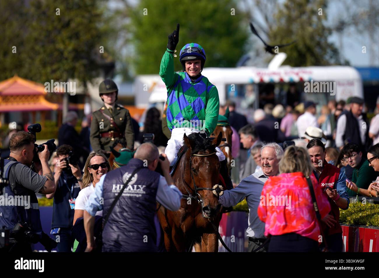 Danny Mullins aboard Champ Kiely after winning the Dooley Insurance ...