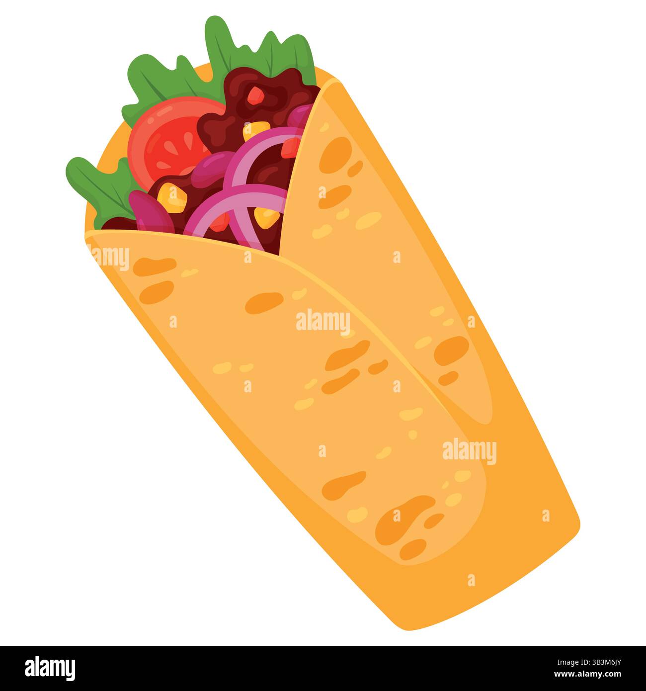 Tasty burrito cartoon illustration isolated on white background ...