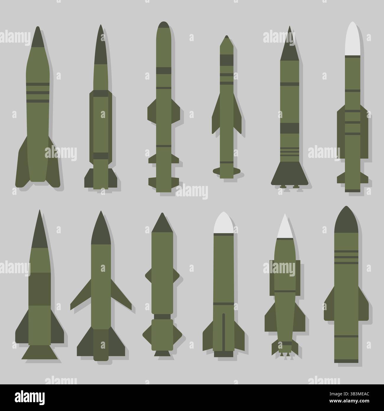 Space art, rockets set, isolated vector for icons, web, space postcard, poster, clothing print ...