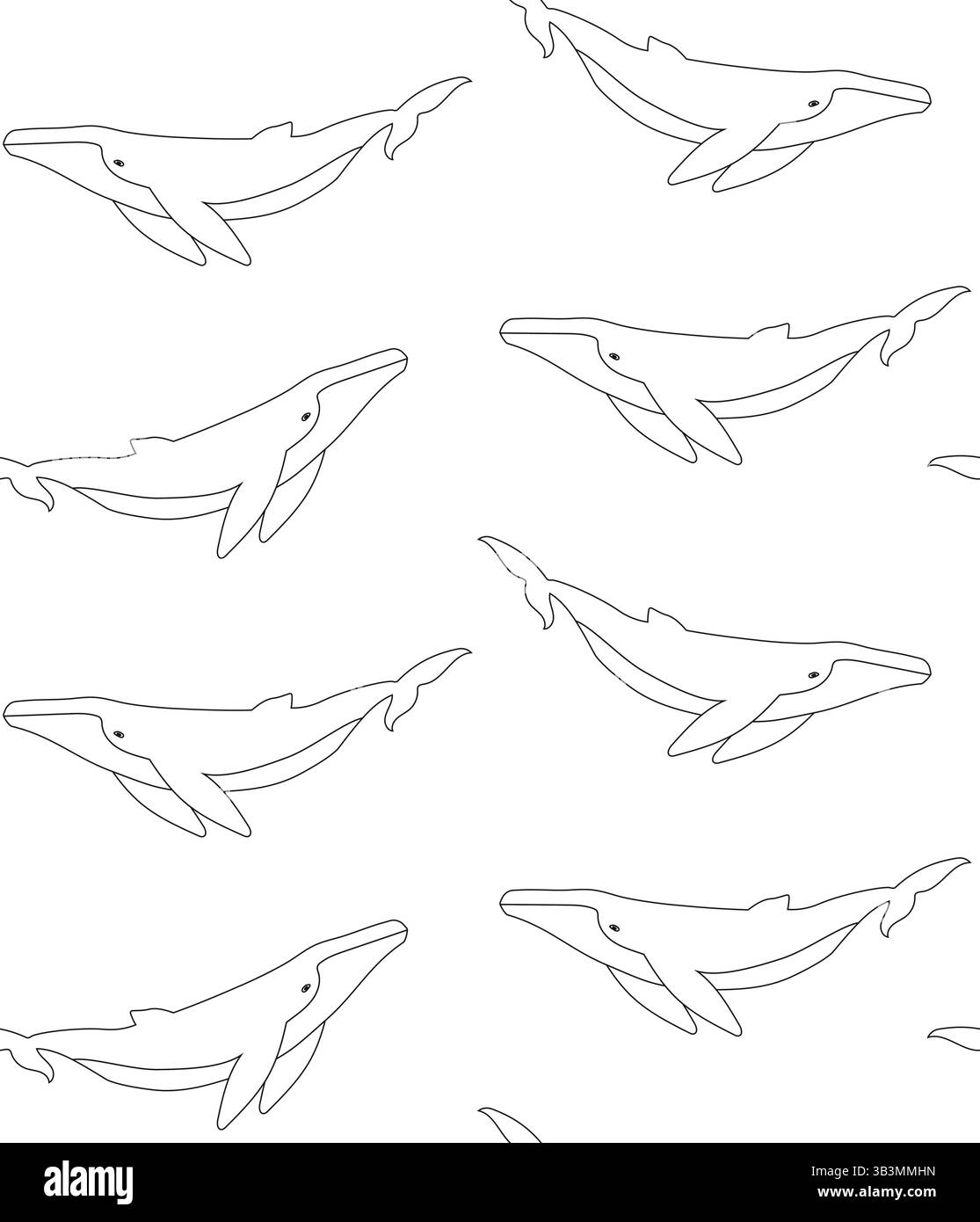 Vector seamless pattern of flat humpback whale Stock Vector Image & Art ...