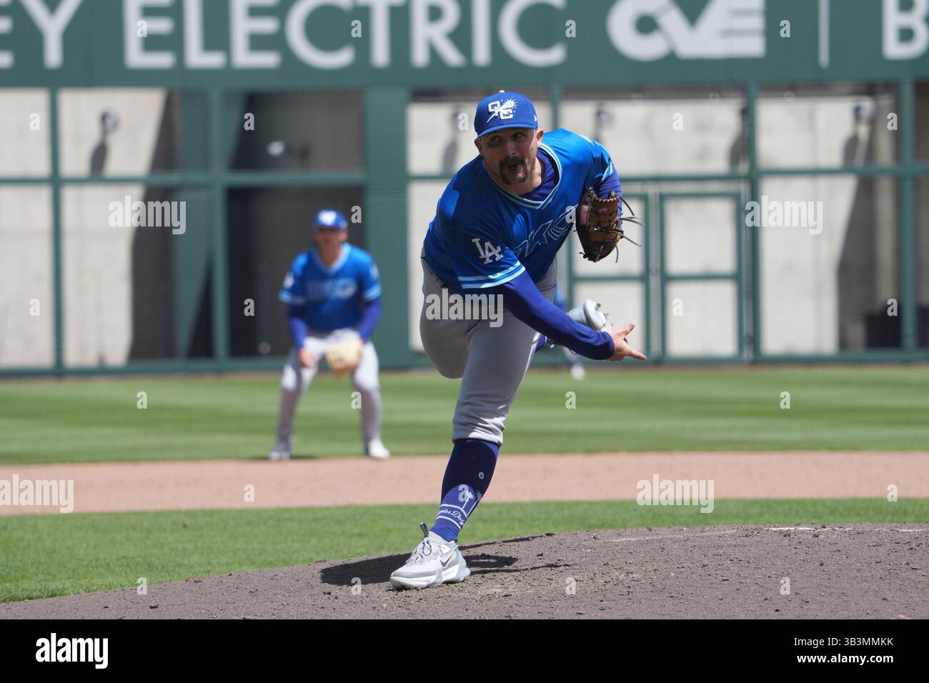 Salt Lake UT, USA. 27th Apr, 2025. Oklahoma City pitcher Logan Boyer ...