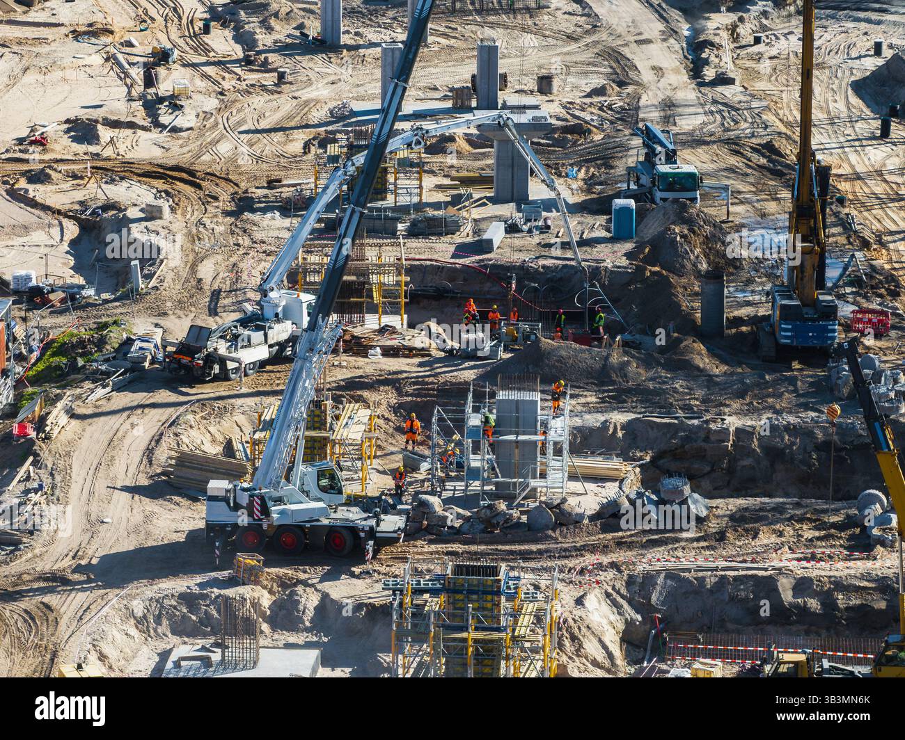 Construction Site of Southern Bridge Phase 4 in Riga, Latvia Stock ...