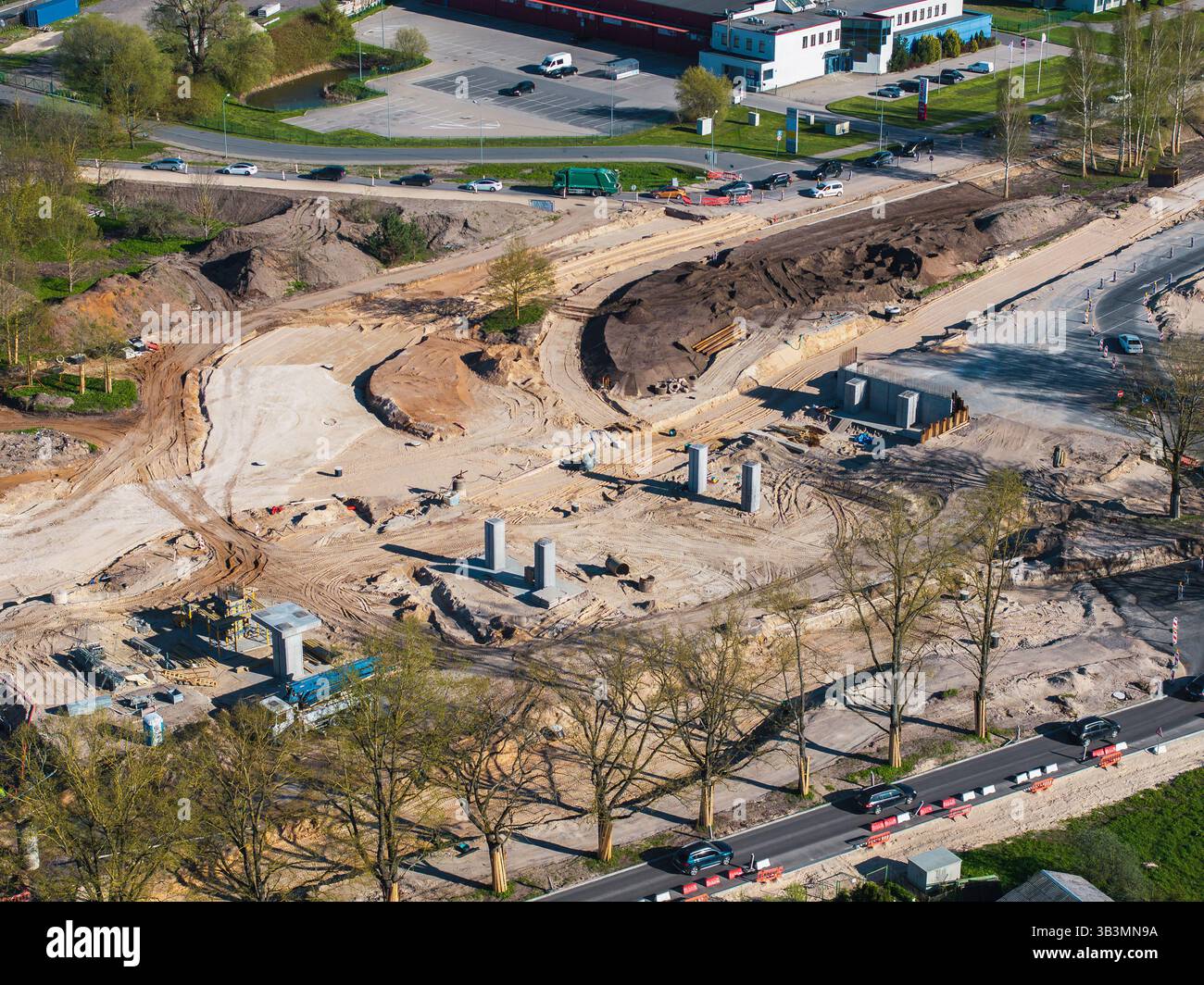 Aerial View of Southern Bridge Phase 4 Construction in Riga, Latvia ...