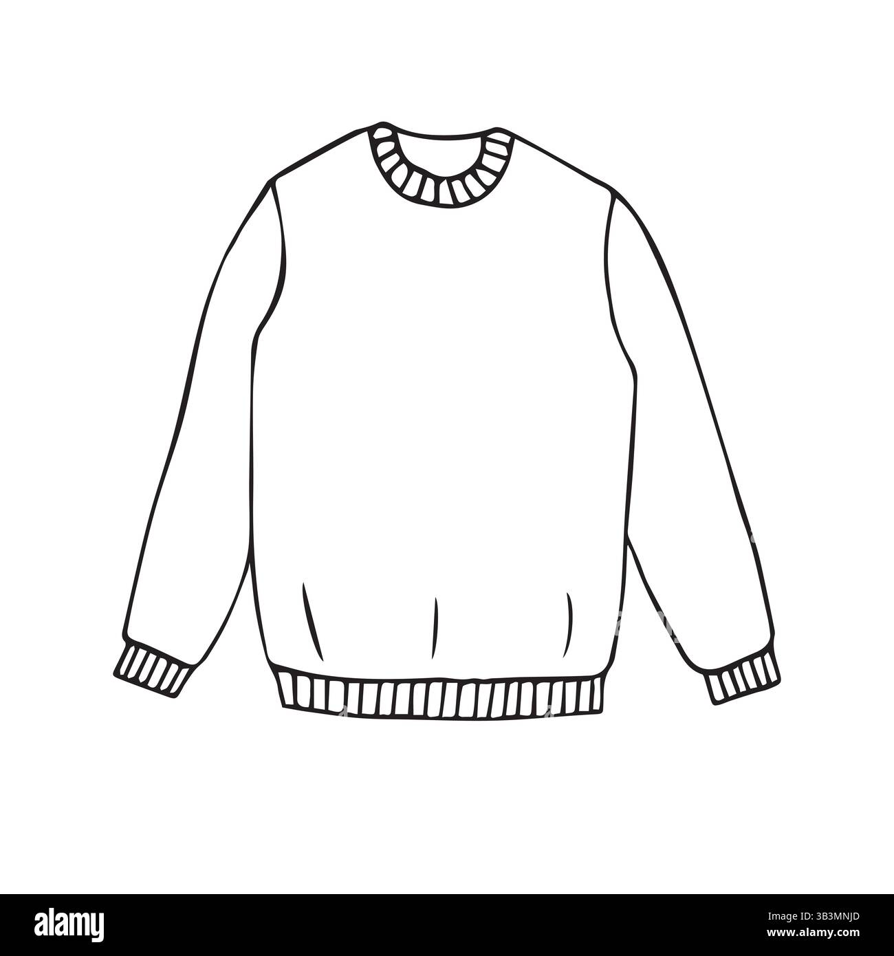 Vector hand drawn sketch doodle outline sweatshirt Stock Vector Image ...