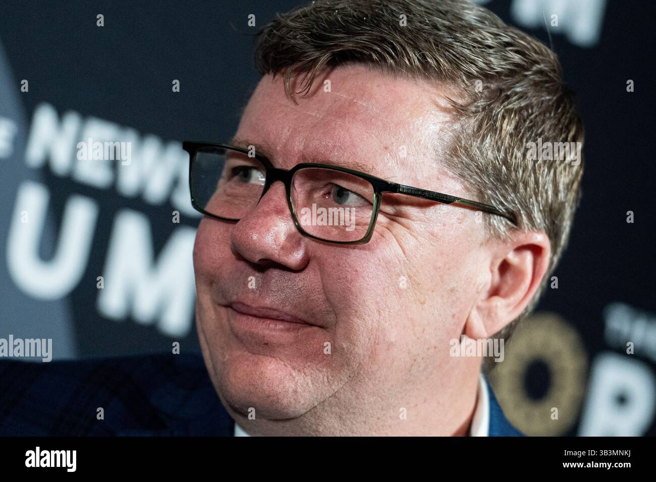 Saskatchewan Premier Scott Moe looks on following a media interview on ...