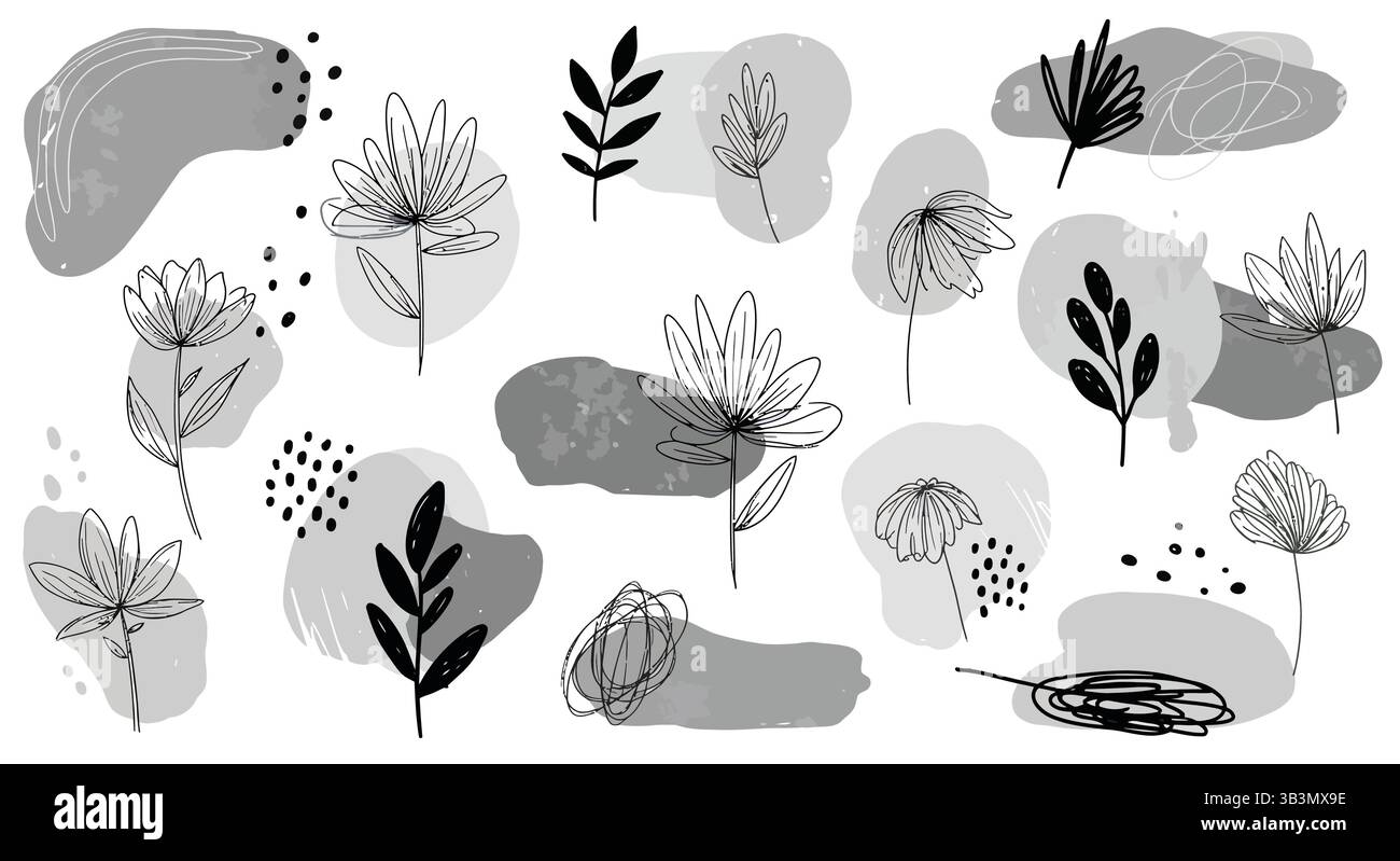 Minimalist Floral Illustrations – Abstract Botanical Art Collection ...