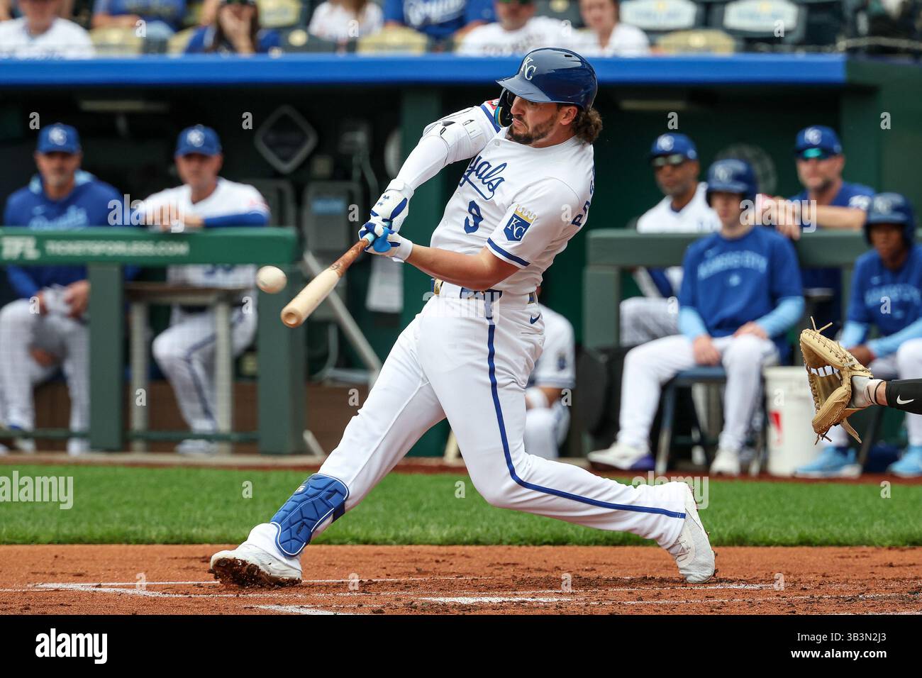 Kansas City, MO, USA. 24th Apr, 2025. Kansas City Royals first baseman ...