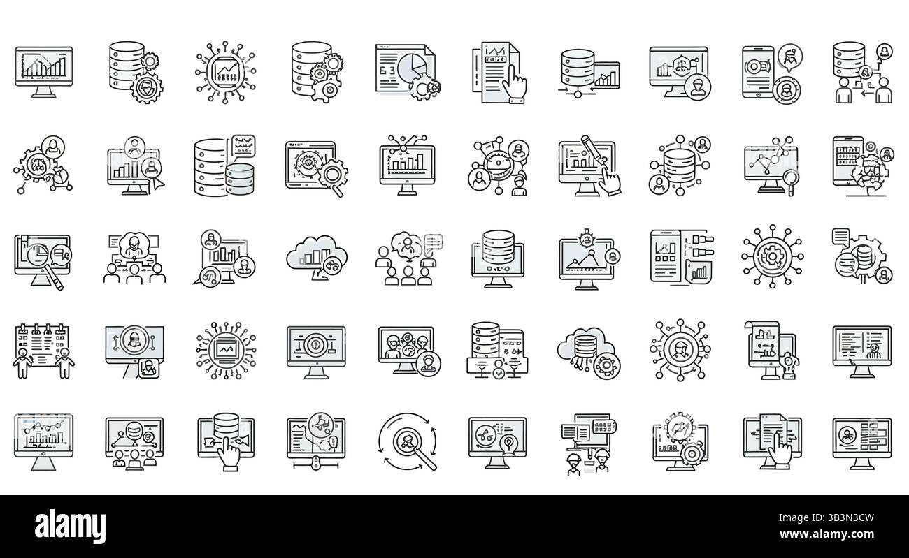 Scientific Research Icons – Laboratory Equipment, Chemical Analysis ...