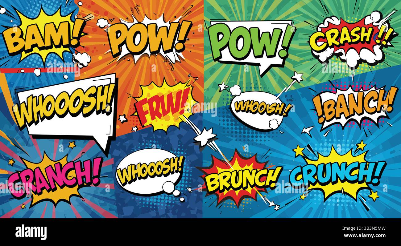 Dynamic comic words hi-res stock photography and images - Alamy