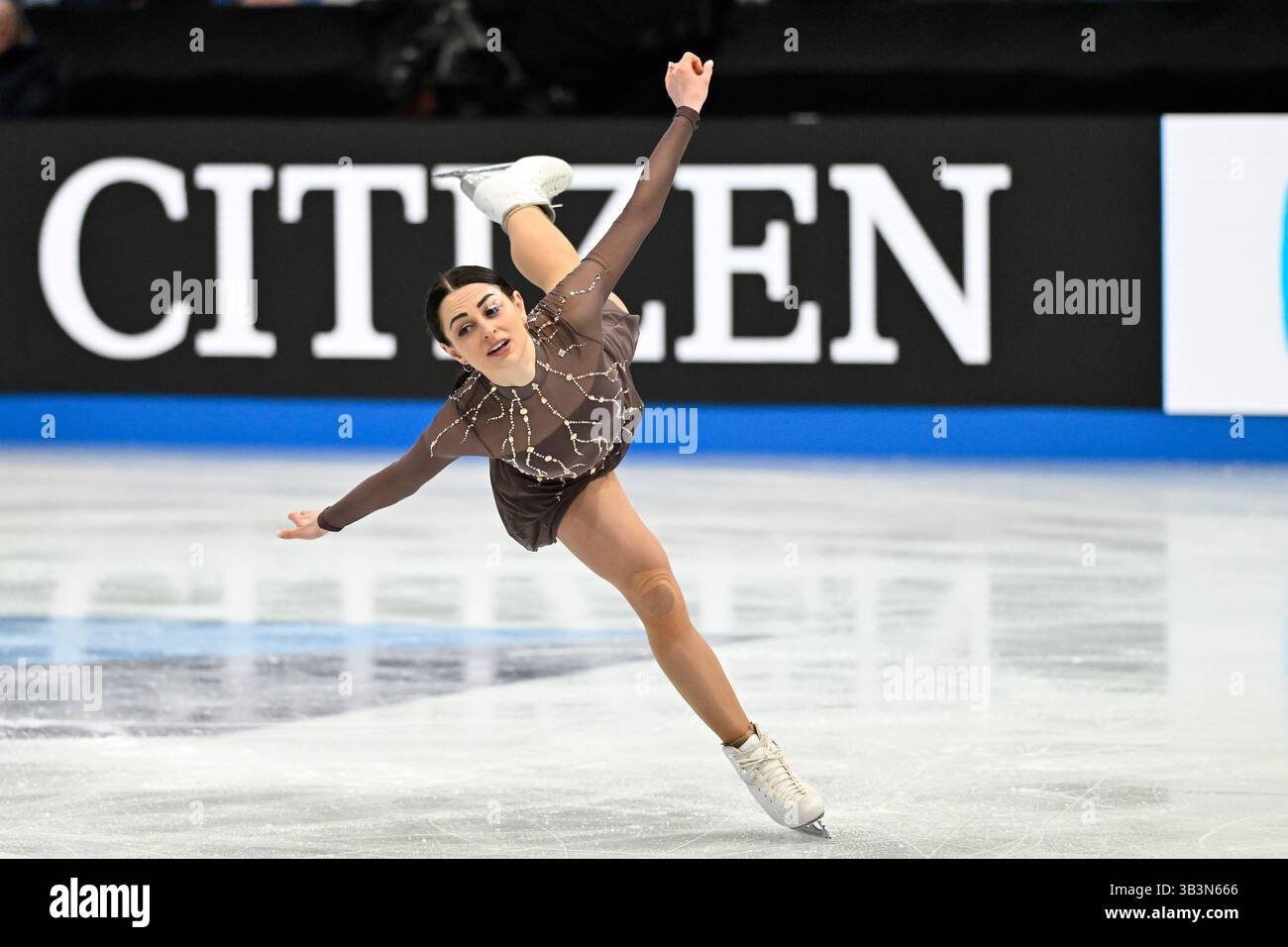 Boston, Mass. 28th Mar, 2025. Julia Sauter of Romania skates in the ...