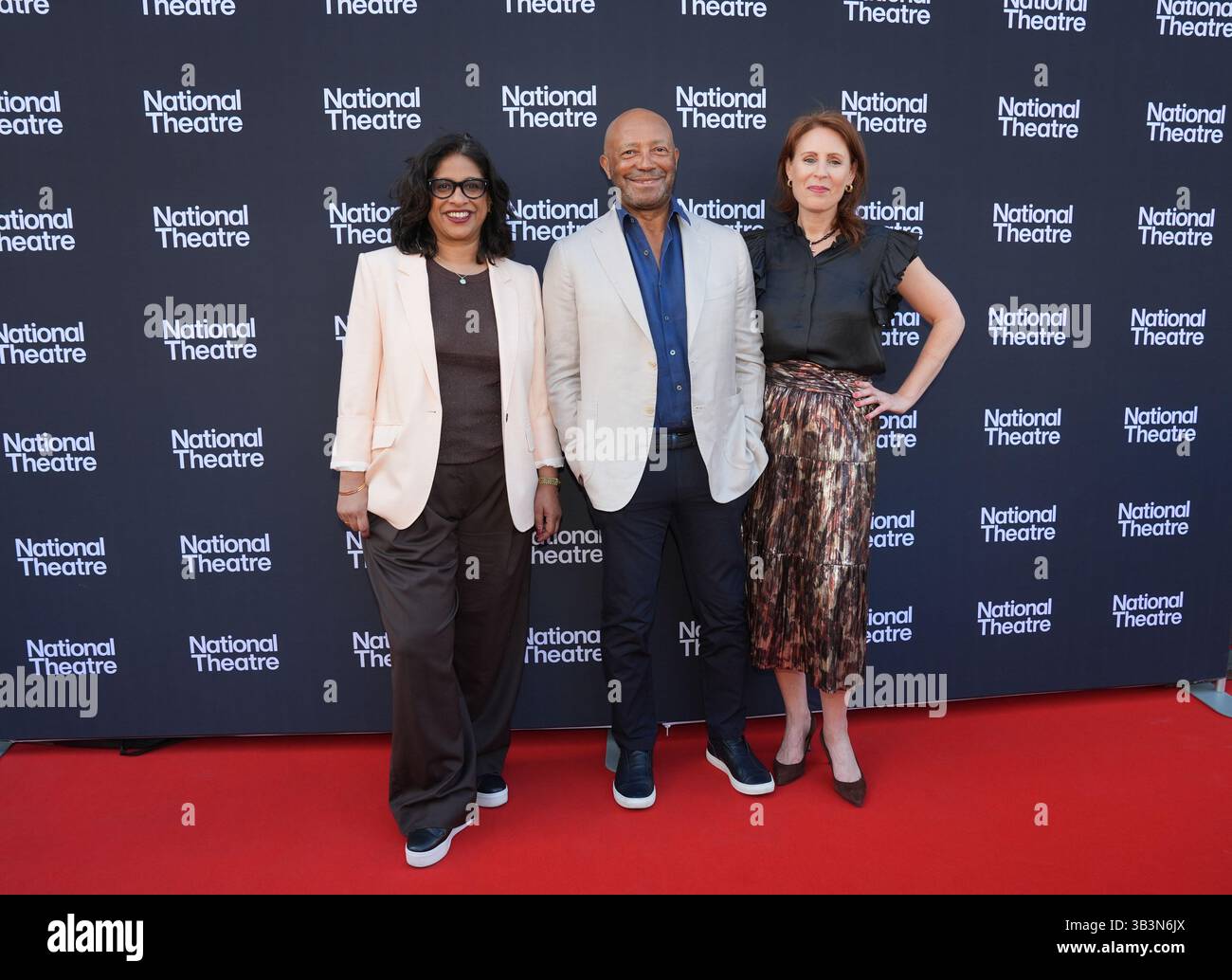 (left to right) Indhu Rubasingham, Sir Damon Buffini and Kate Varah ...
