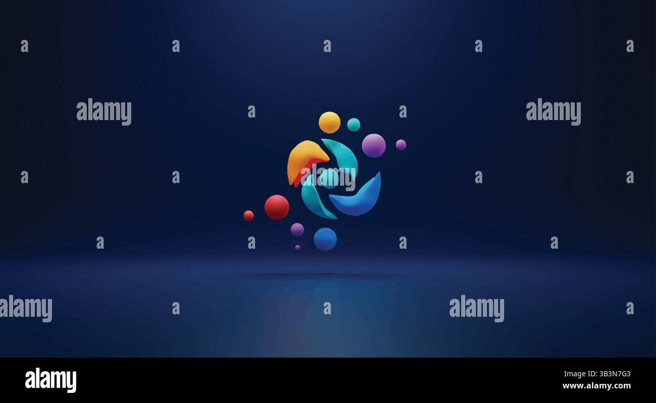 Modern Blue Geometric Logo – Abstract Tech-Inspired Symbol for Branding ...