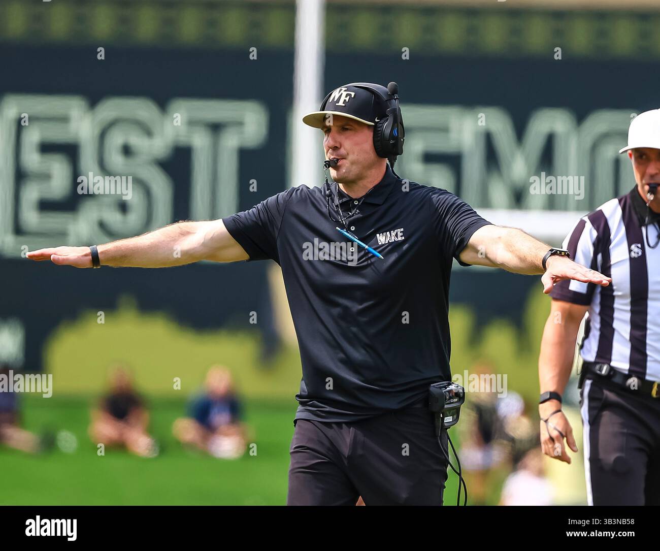 April 19, 2025- Jake Dickert, head football coach for Wake Forest ...