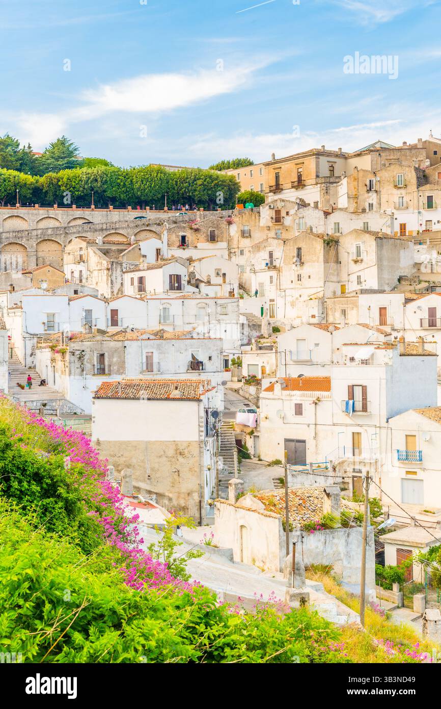 Typical white houses at Rione Junno the oldest district of the village ...