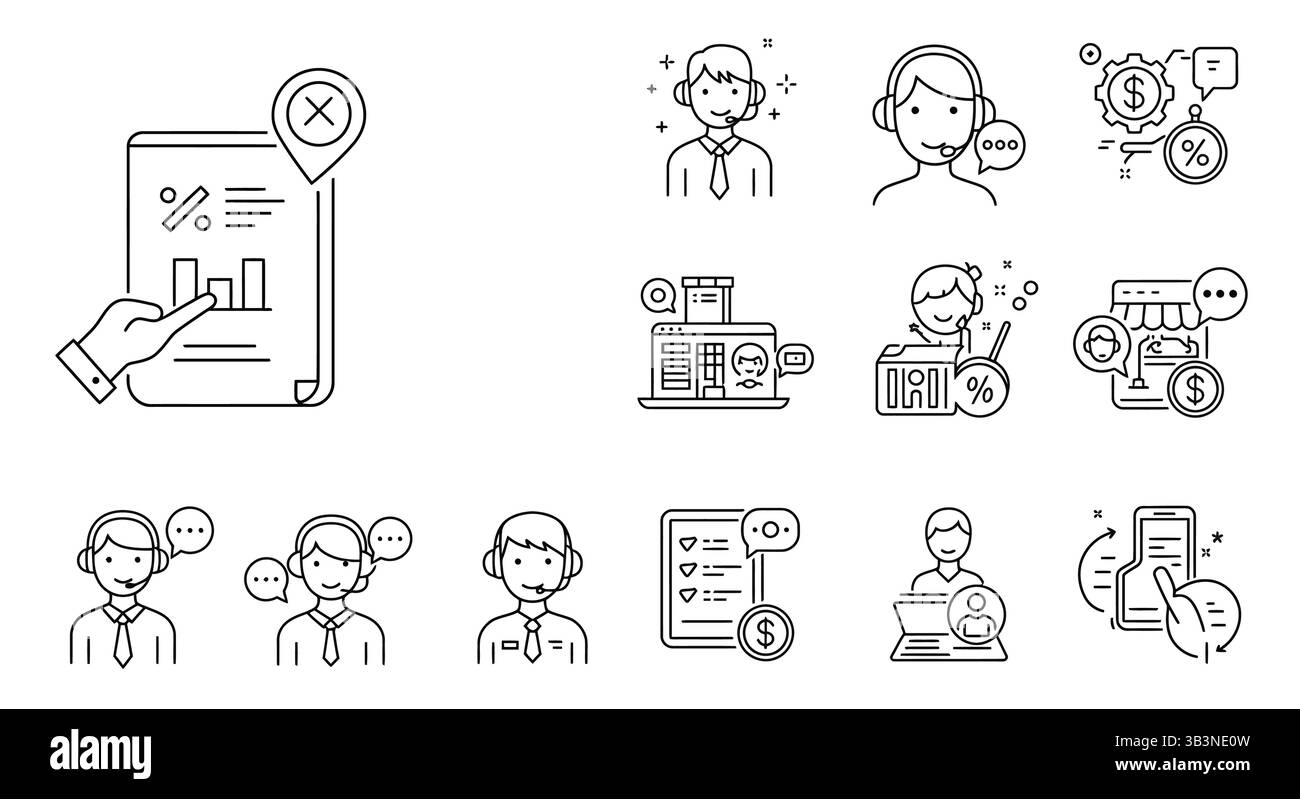 Customer Service Icons – Support, Call Center, Help Desk, and Client ...