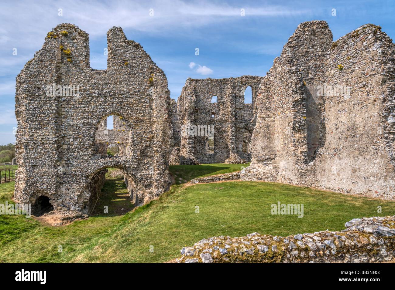 The impressive two-storey latrine block, or reredorter, at Castle Acre ...