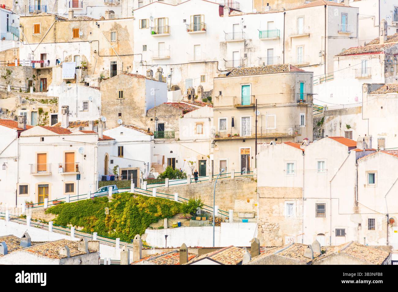 Typical white houses at Rione Junno the oldest district of the village ...