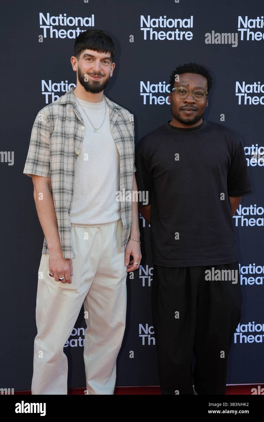 Nima Taleghani (left) and Fisayo Akinade during the National Theatre's ...