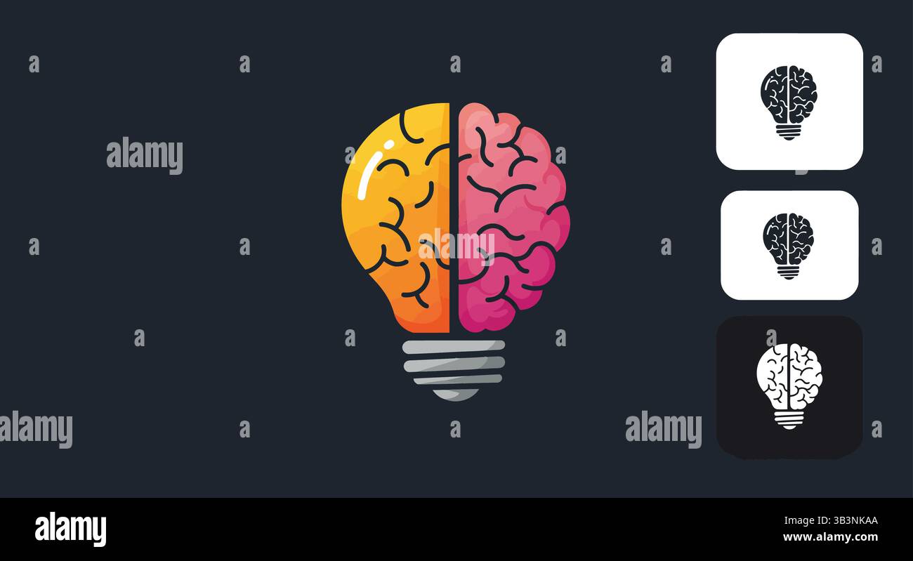 Light Bulb with Brain Concept – Creative Idea, Innovation, Intelligence, Brainstorming, and ...