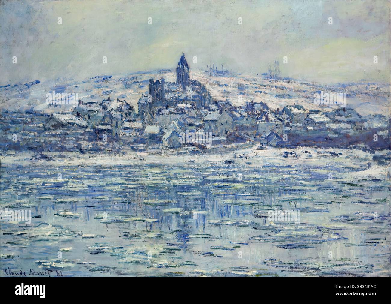 Claude Oscar Monet – View of Vetheuil, Ice Floes 1881 Stock Photo - Alamy