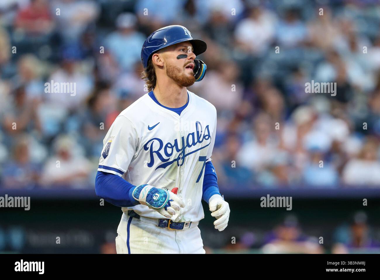 April 22, 2025: Kansas City Royals shortstop Bobby Witt Jr. (7) is seen ...