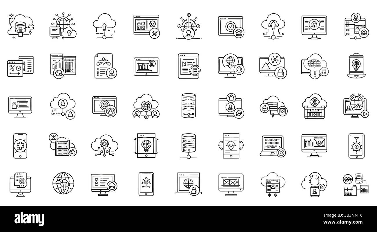 Technology & Business Icon Set – Digital, Communication, Innovation ...