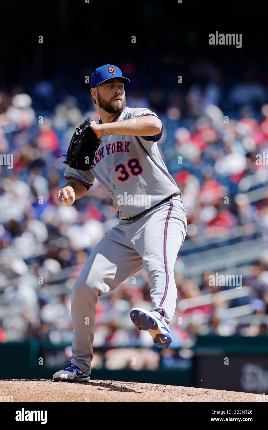 WASHINGTON, DC - APRIL 27: New York Mets pitcher Tylor Megill (38 ...