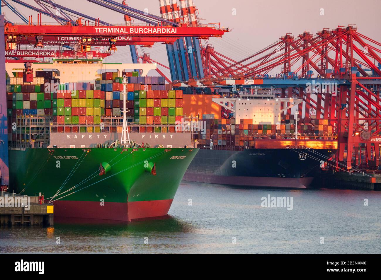 Hamburg, Germany - April 27, 2025: A container ship from the Evergreen ...