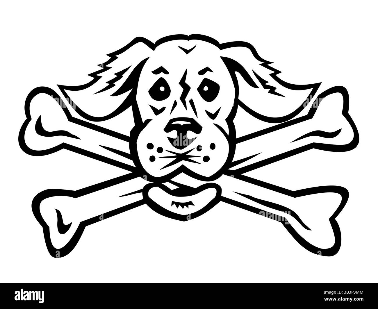 Mascot illustration of head of a sad and old golden retriever dog ...