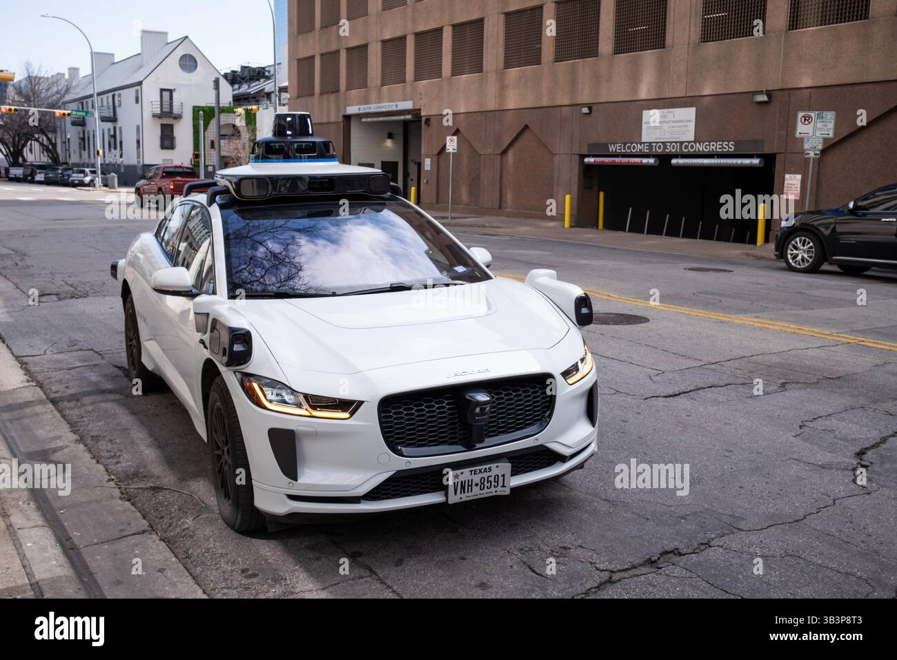 Austin, USA. 20th, February 2025. A self-driving car from Waymo seen in ...