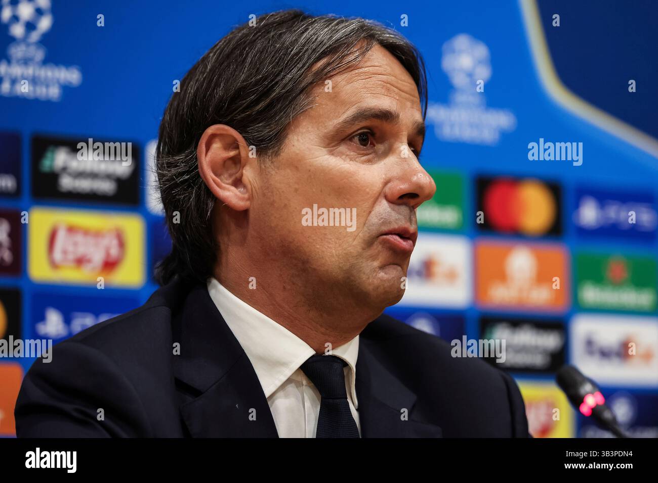 Simone Inzaghi, head coach of FC Internazionale attends his press ...