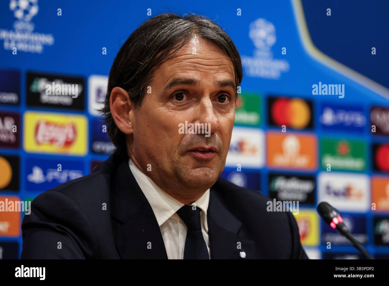 Simone Inzaghi, head coach of FC Internazionale attends his press ...